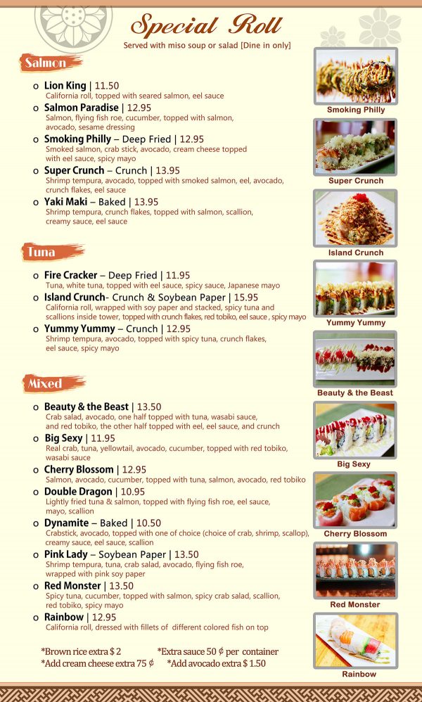 MENU – Welcome to Sushi Nari